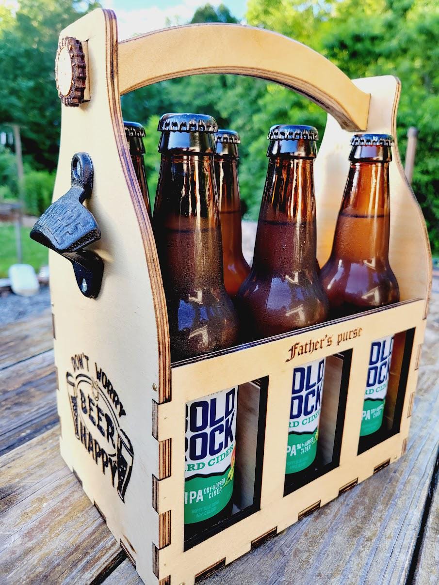 Personalized Wood Beer Caddy With Bottle Opener - Etsy