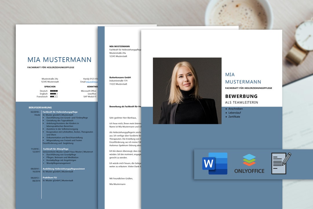 Application Template CV in German for MS Word and Onlyoffice - Etsy