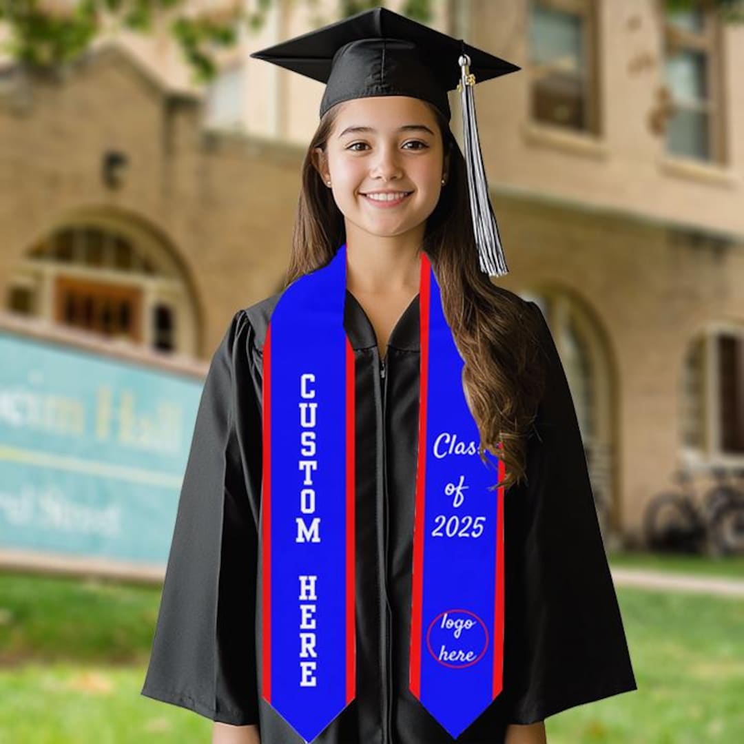 Custom Graduation Stole, Personalized Class of 2025 Grad Sash, Custom ...