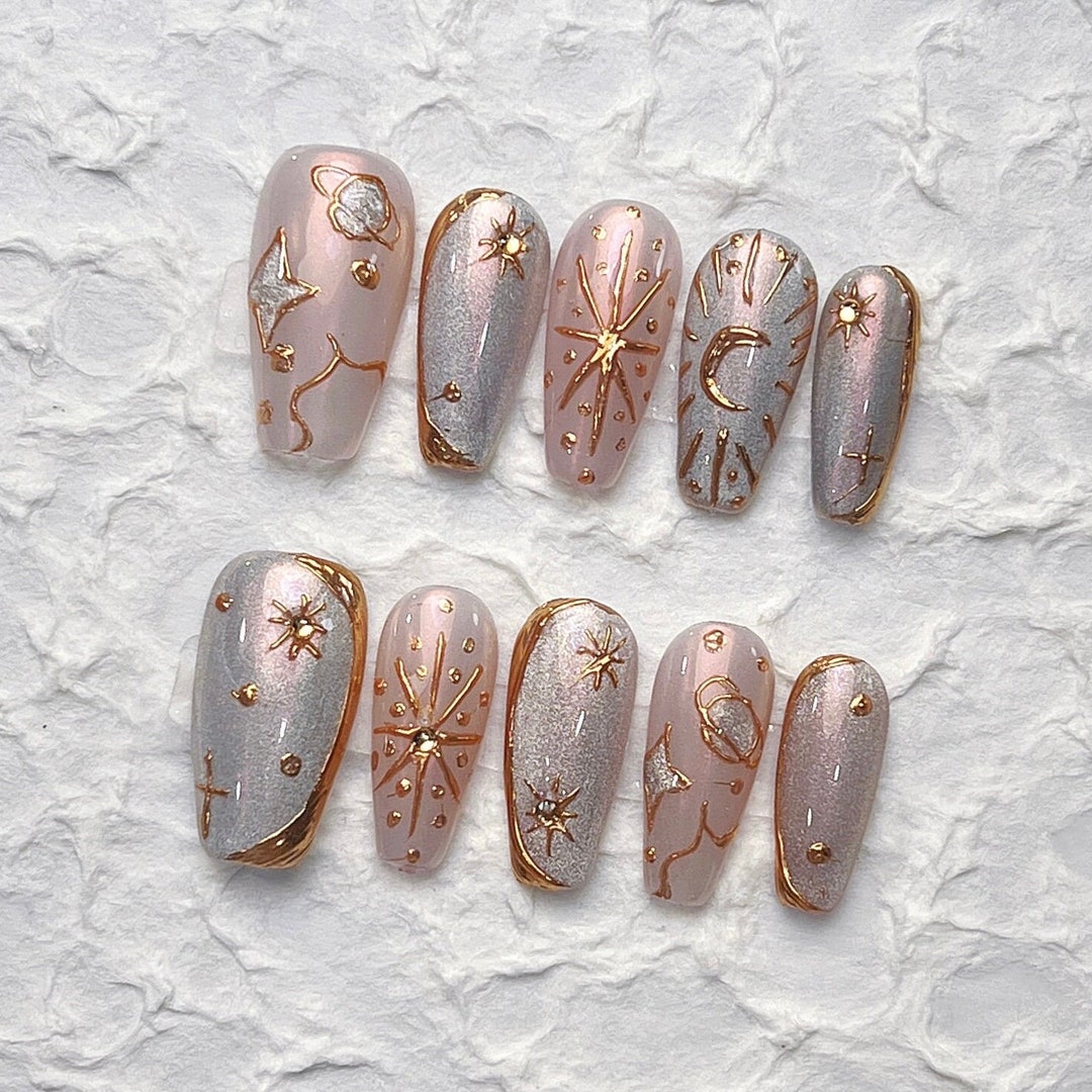 Reusable Greek Mythology Press on Nails Gel Manicure | Fake Nails ...
