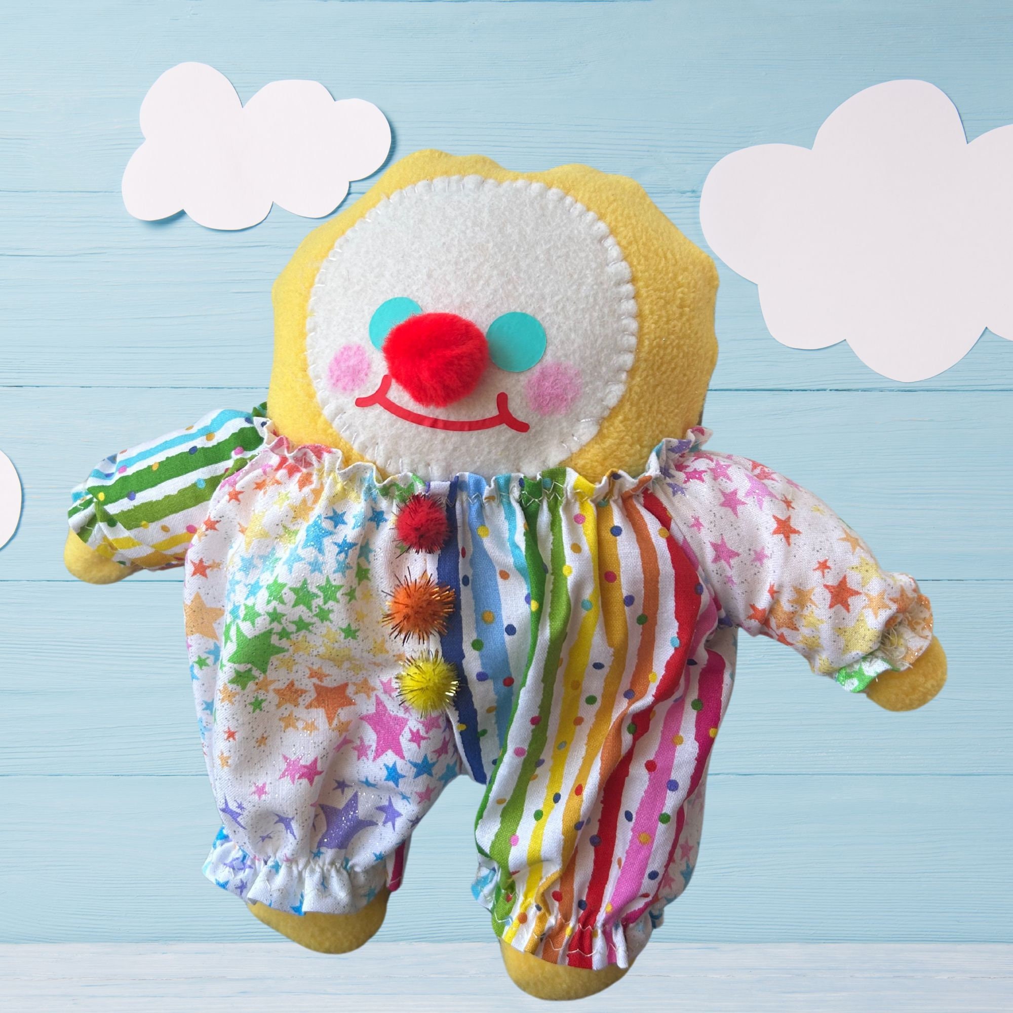 Clown Buddy Handmade Stuffed Clown Plushie - Etsy