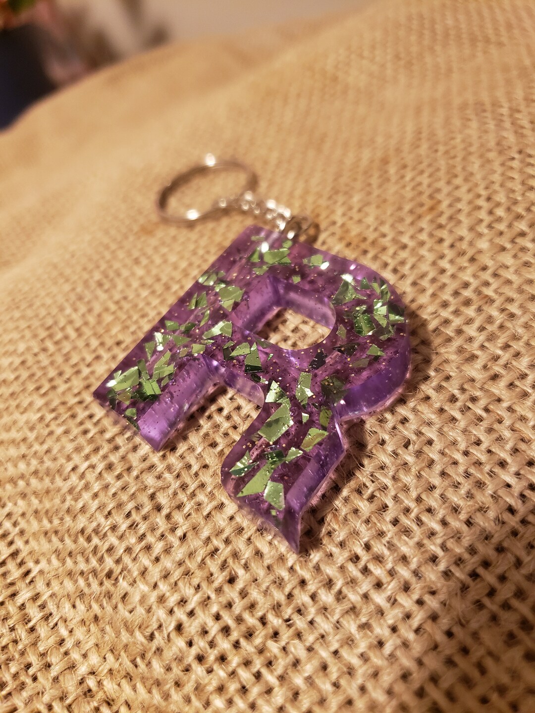 Letter R Handcrafted Resin Alphabet Keychain Personalized Monogram ...