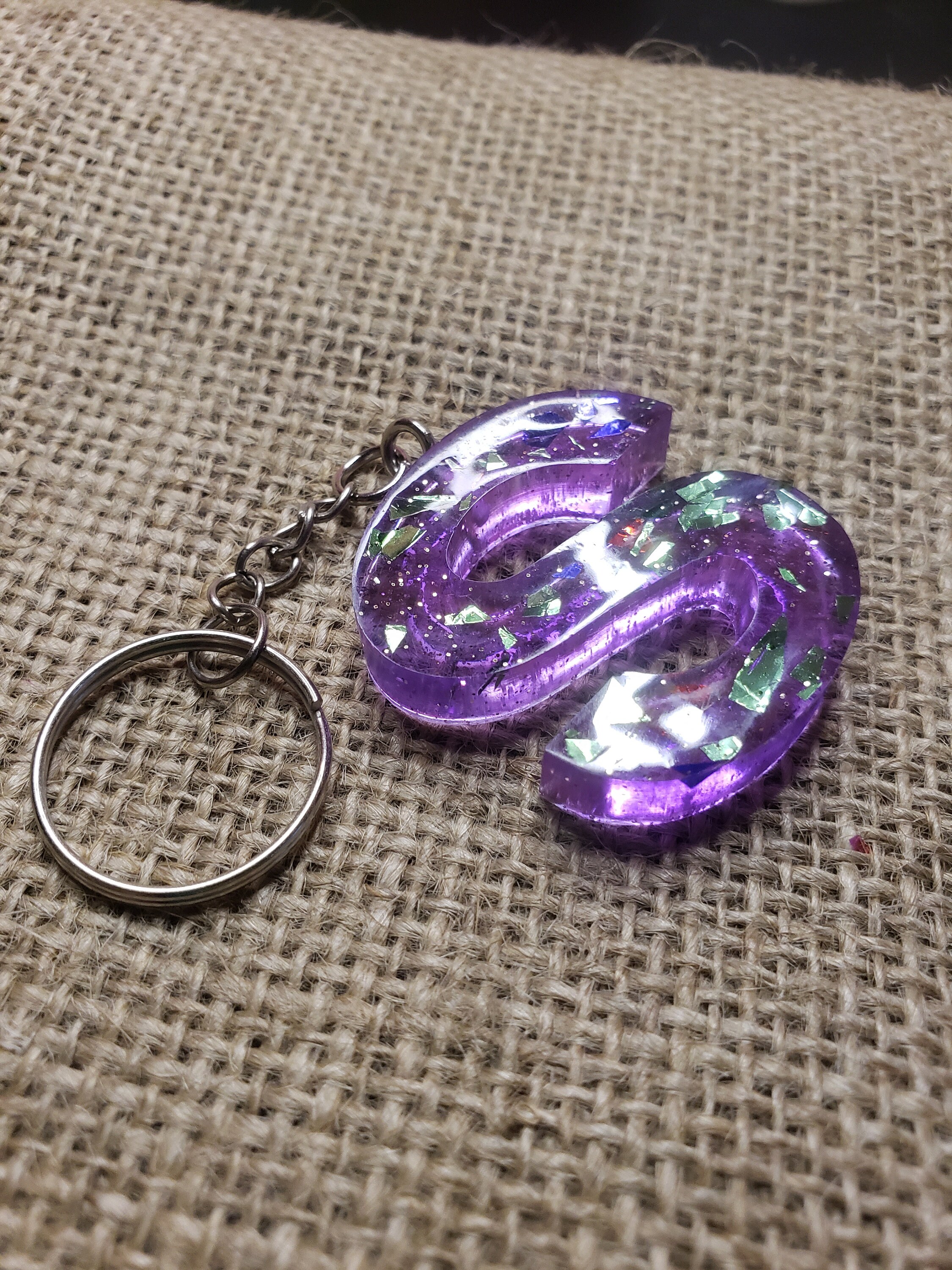 Letter S Handcrafted Resin Alphabet Keychain Personalized Monogram ...