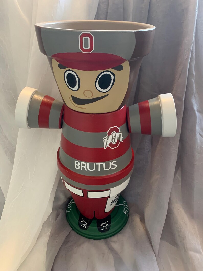 Ohio State Brutus Clay Planter Character - Etsy