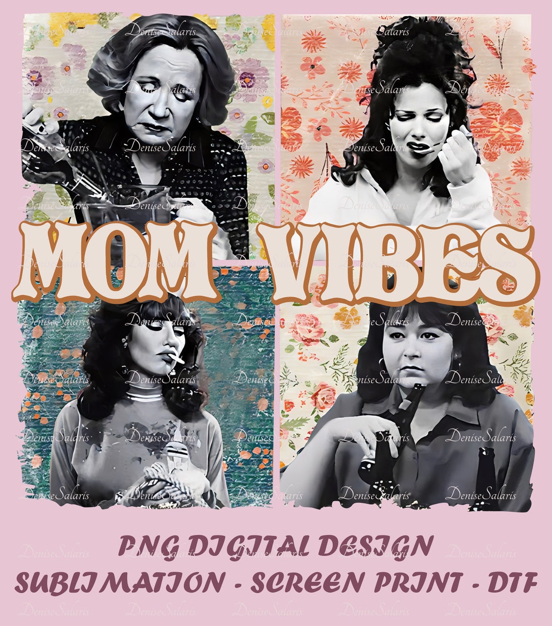 Retro Embroidery 90s Mom Vibes PNG Files, Funny Mom Png, Mom Life Png ...