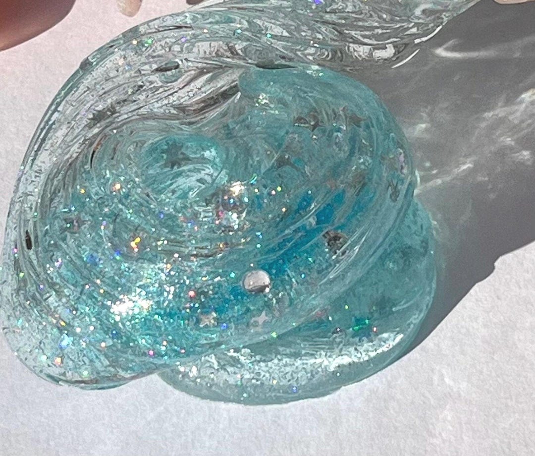 Cosmic Crystal Clear Blue Slime: Silver Stars & Moon - Etsy