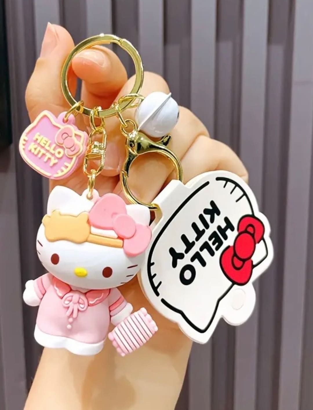 Hello Kitty Charm Keychain / Slime /sparkles / Clear Slime Stress and ...