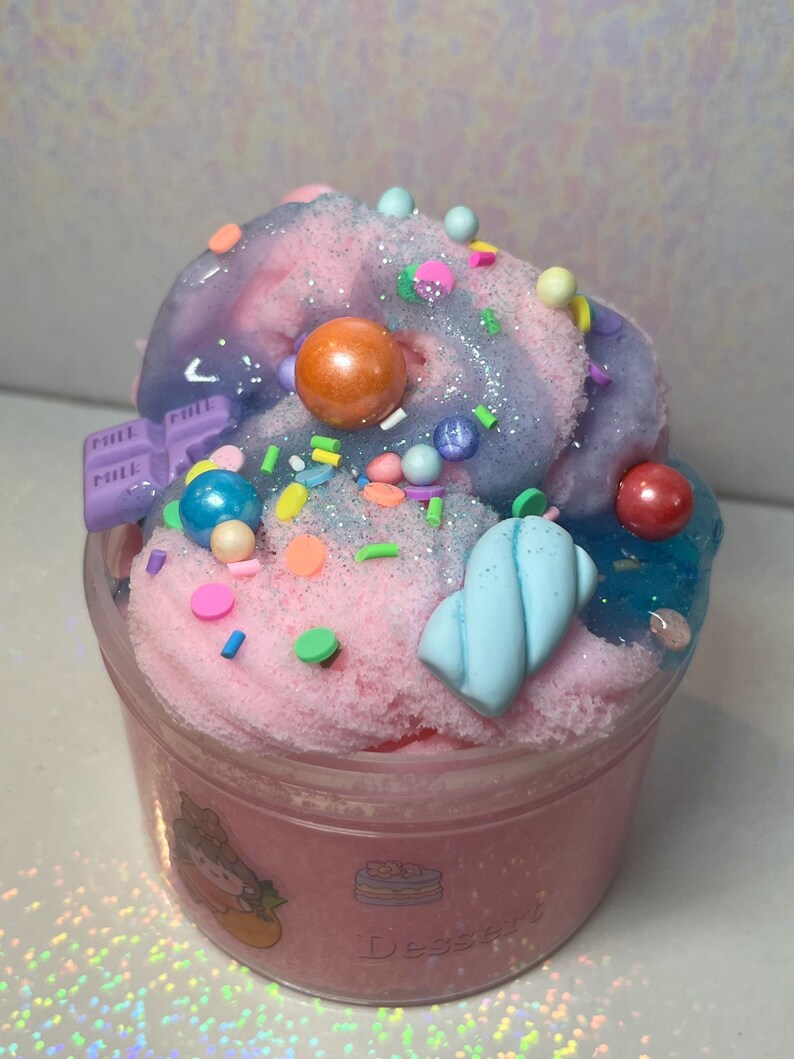 Cotton Candy Sugar Slime / Sparkles / Cloud Slime / Foam Slime/ Charm ...