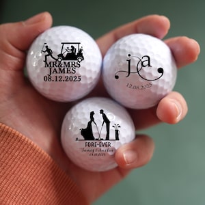 Personalized Wedding Golf Ball Gift, Wedding Favor, Bride and Groom ...