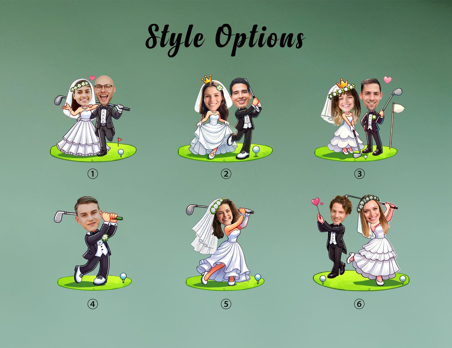 Unique Wedding Golf Ball Gift, Wedding Favor, Bride and Groom Pictures ...