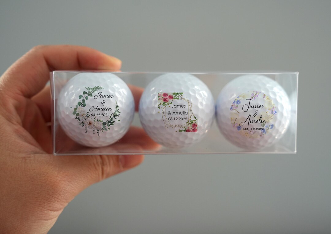 Floral Wedding Golf Ball Gift, Wedding Favor, Bride and Groom Golf ...