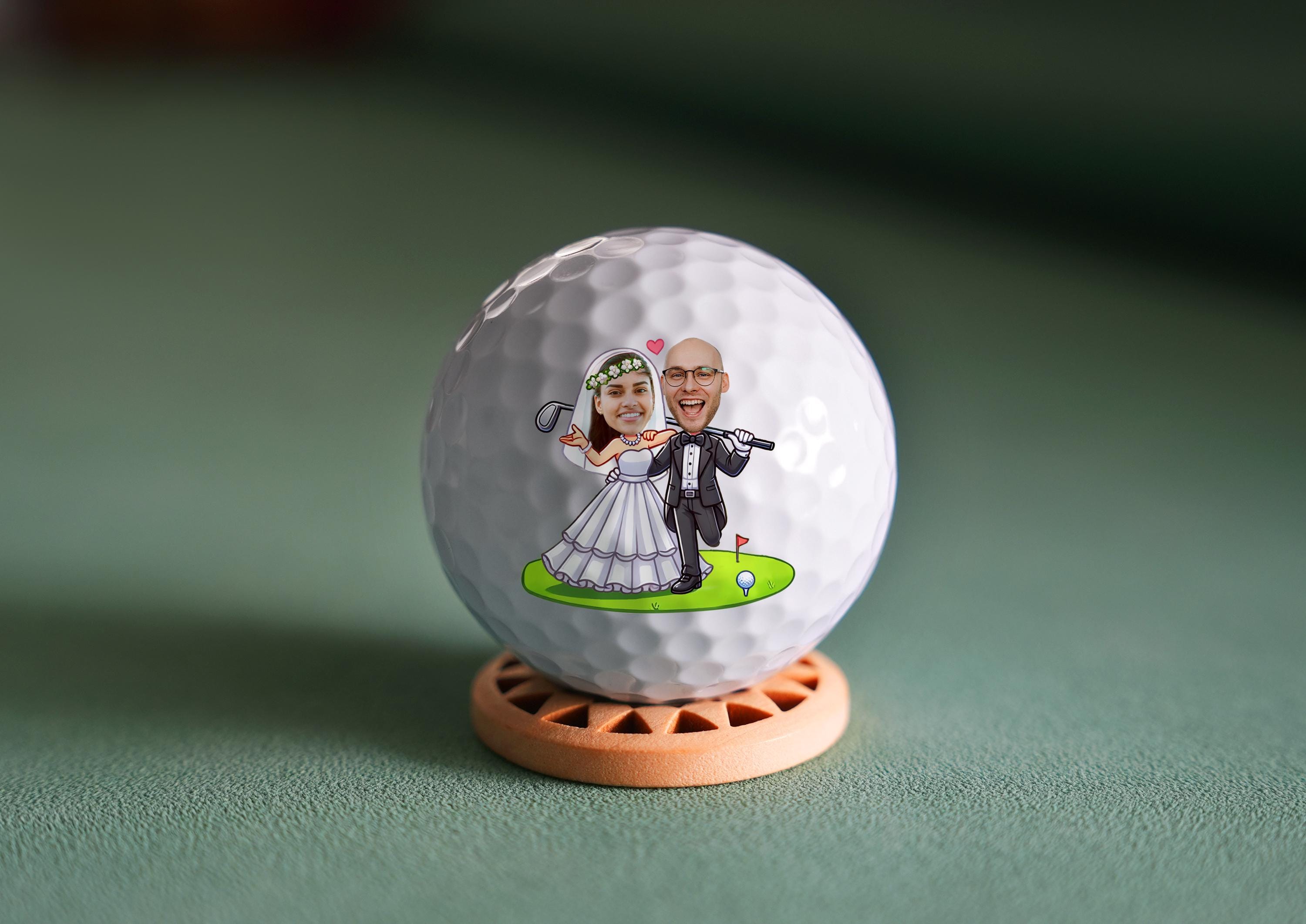 Unique Wedding Golf Ball Gift, Wedding Favor, Bride and Groom Pictures ...