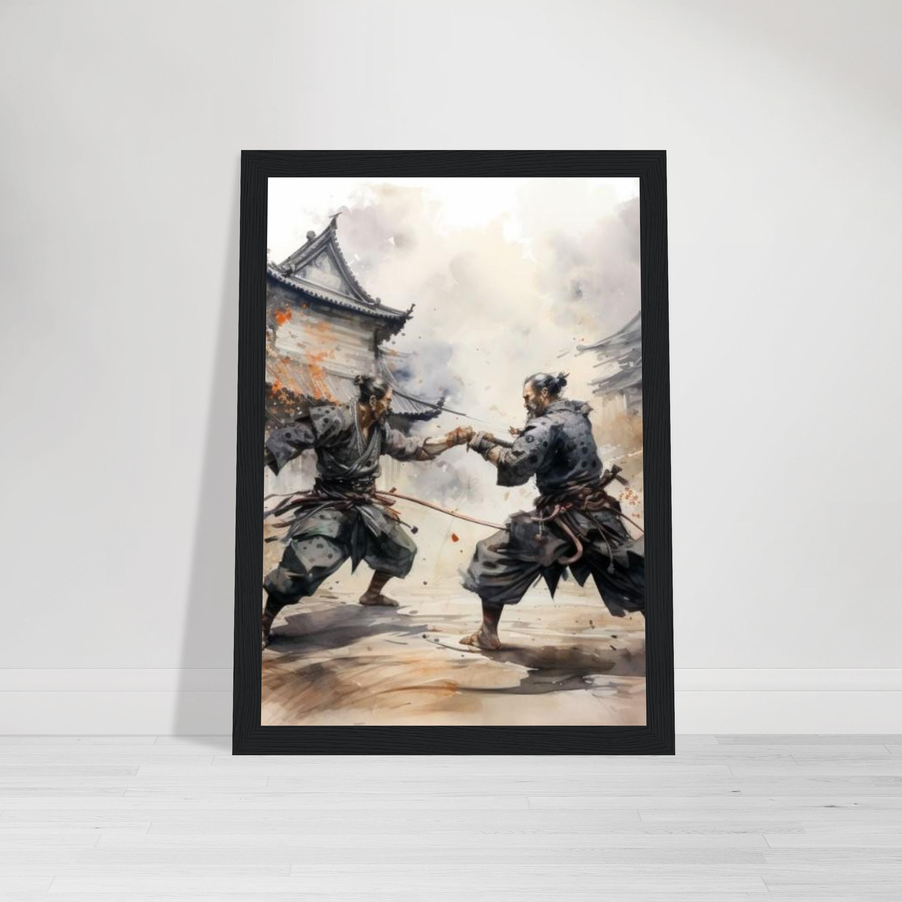 Samurai Warriors Watercolor With Dojo - Etsy