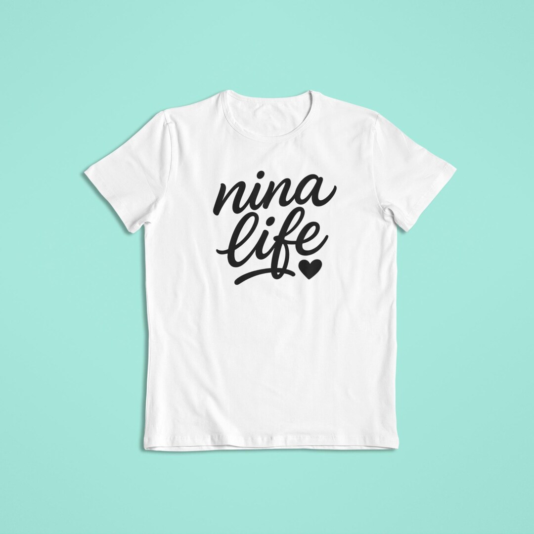 Nina Shirt, Name Life Tee, Script Heart T-shirt, Custom Name Gift ...