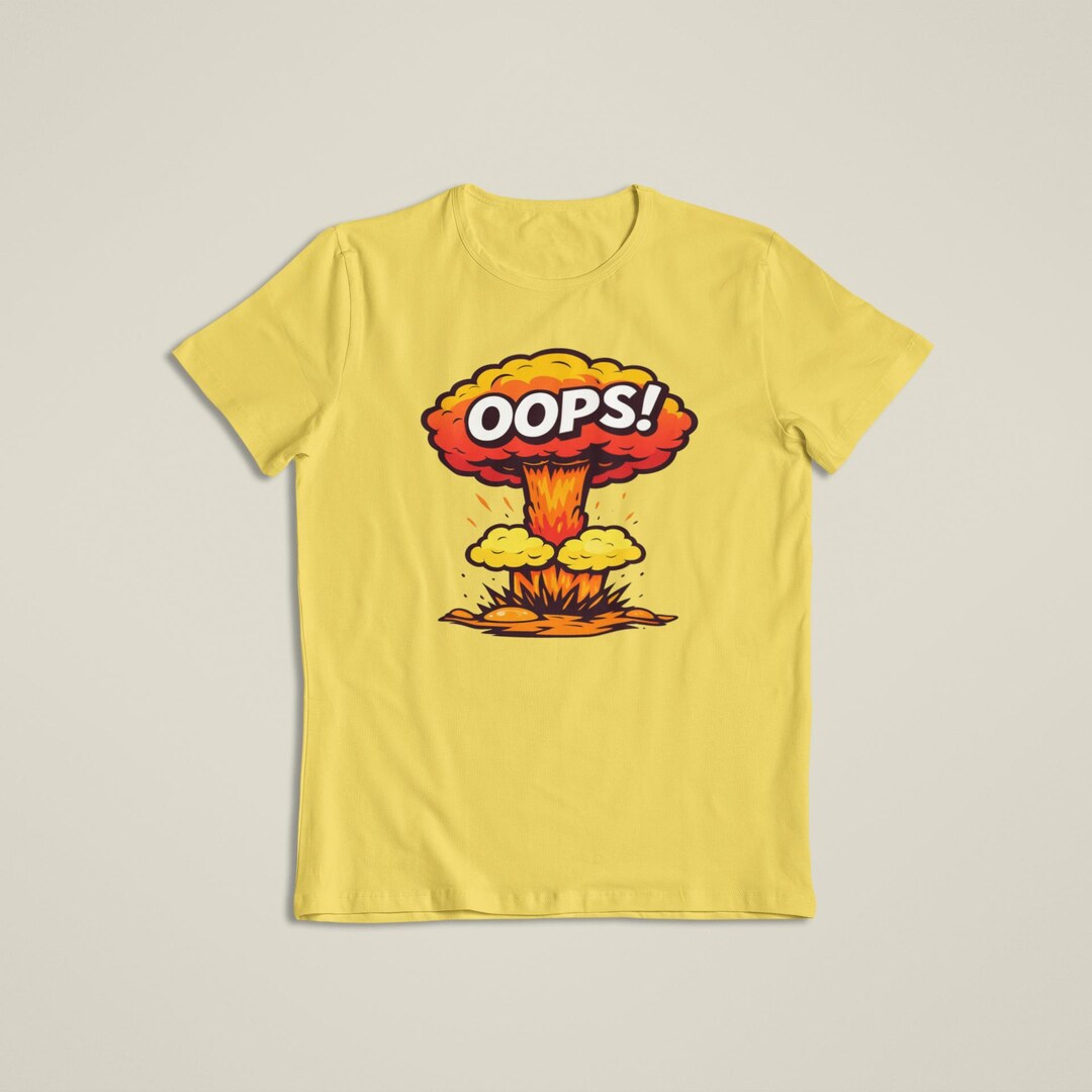 Oops Explosion Shirt, Funny Cartoon Blast T-shirt, Humor Boom Graphic ...