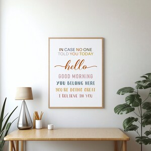 Motivational Printable Art, in Case No One Told You Today, Hello, Good ...