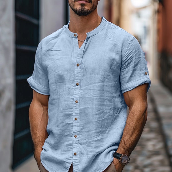 Long Sleeve Cotton Beach Shirt - Etsy