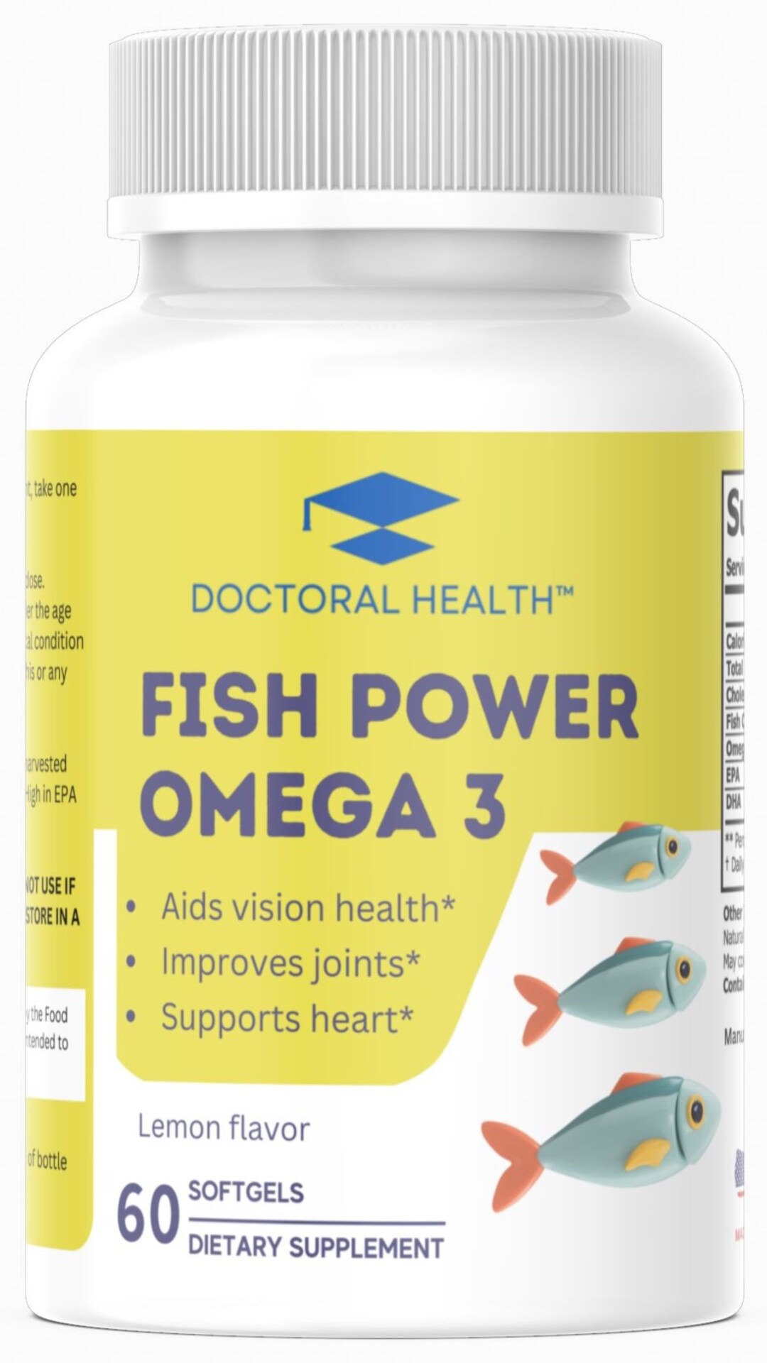 Doctoral Health Fish Power Omega 3 EPA, DHA 1200mg Fish Oil 60 Softgels ...