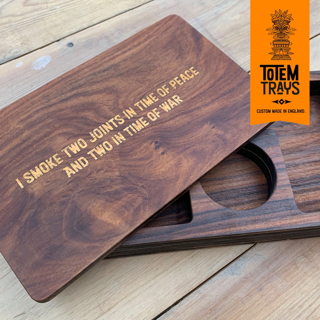Custom Made Stash Tray by Totem Trays With Magnetic Lid, Mixed Veneers ...