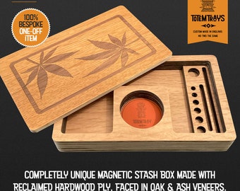 Custom Made Stash Tray by Totem Trays With Magnetic Lid, Mixed Veneers ...