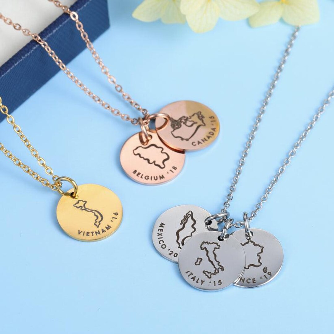 CUSTOM MAP NECKLACE Id Map Necklace, Map Pendant Necklace, Map Jewelry ...