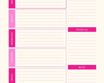 Digital Printable Planner, Daily Planning, Organization , Daily ...