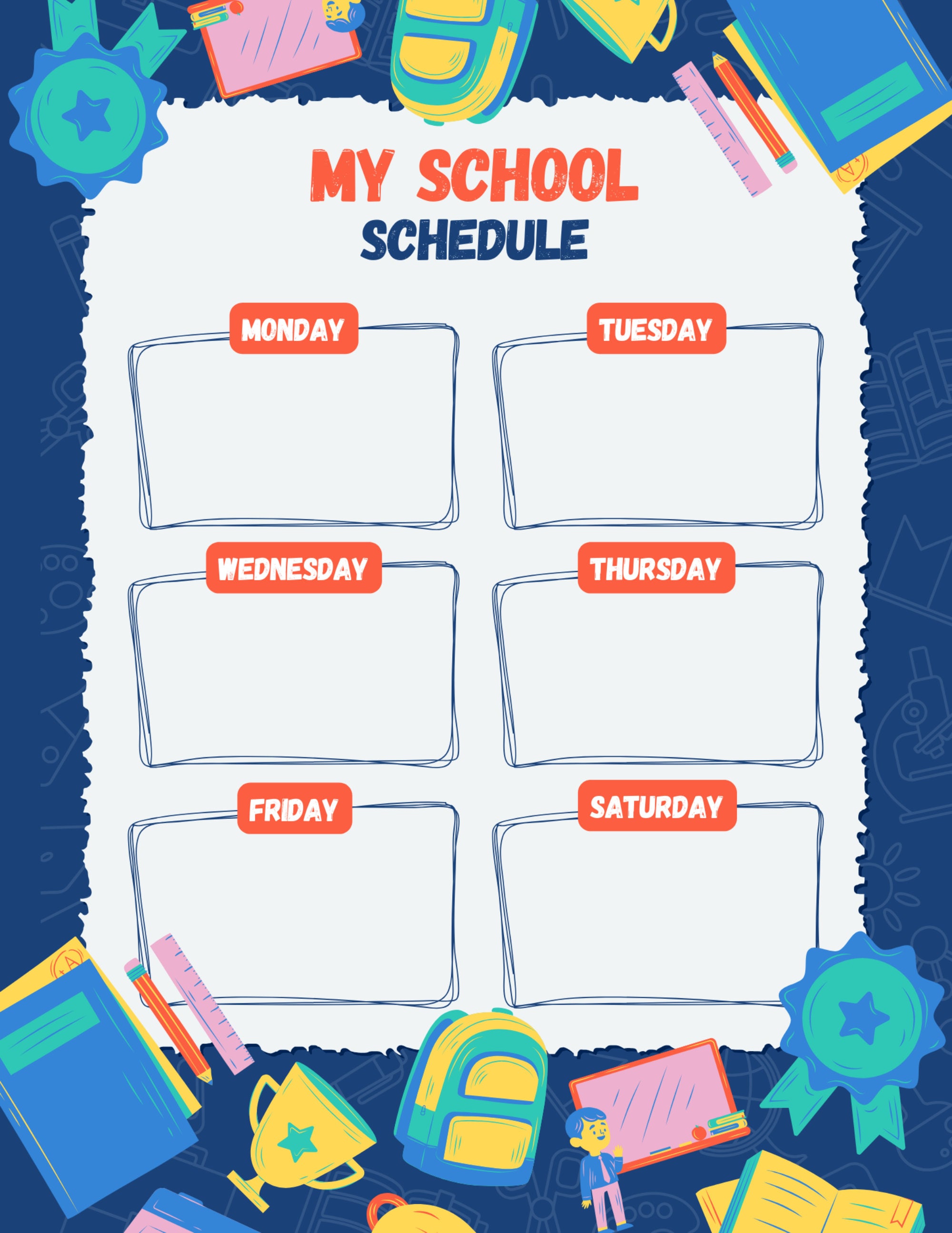 Kids Digital Printable 2024 Weekly Planer, Week Goals, Organization ...