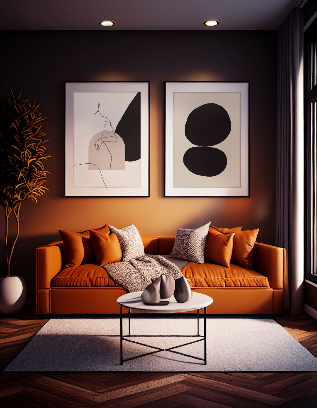 2 Modern Printable Digital Art Prints - Etsy