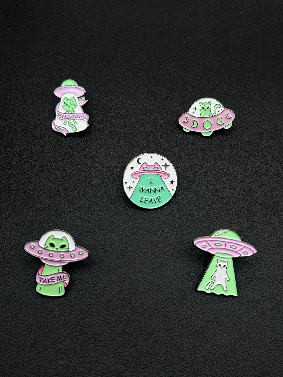Alien Cat Enamel Pin Set – UFO Space Pins, Gift for Cat Lovers - Etsy