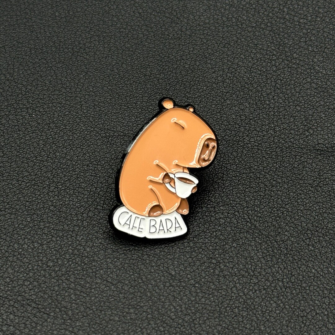 Cafe Bara Capybara Enamel Pin – Cute Coffee Pin – Kawaii Capybara Lapel ...