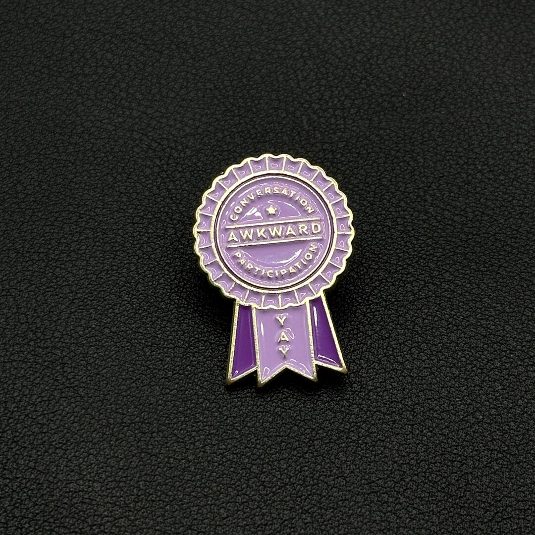 Awkward Conversation Award Enamel Pin – Funny Social Anxiety Pin ...