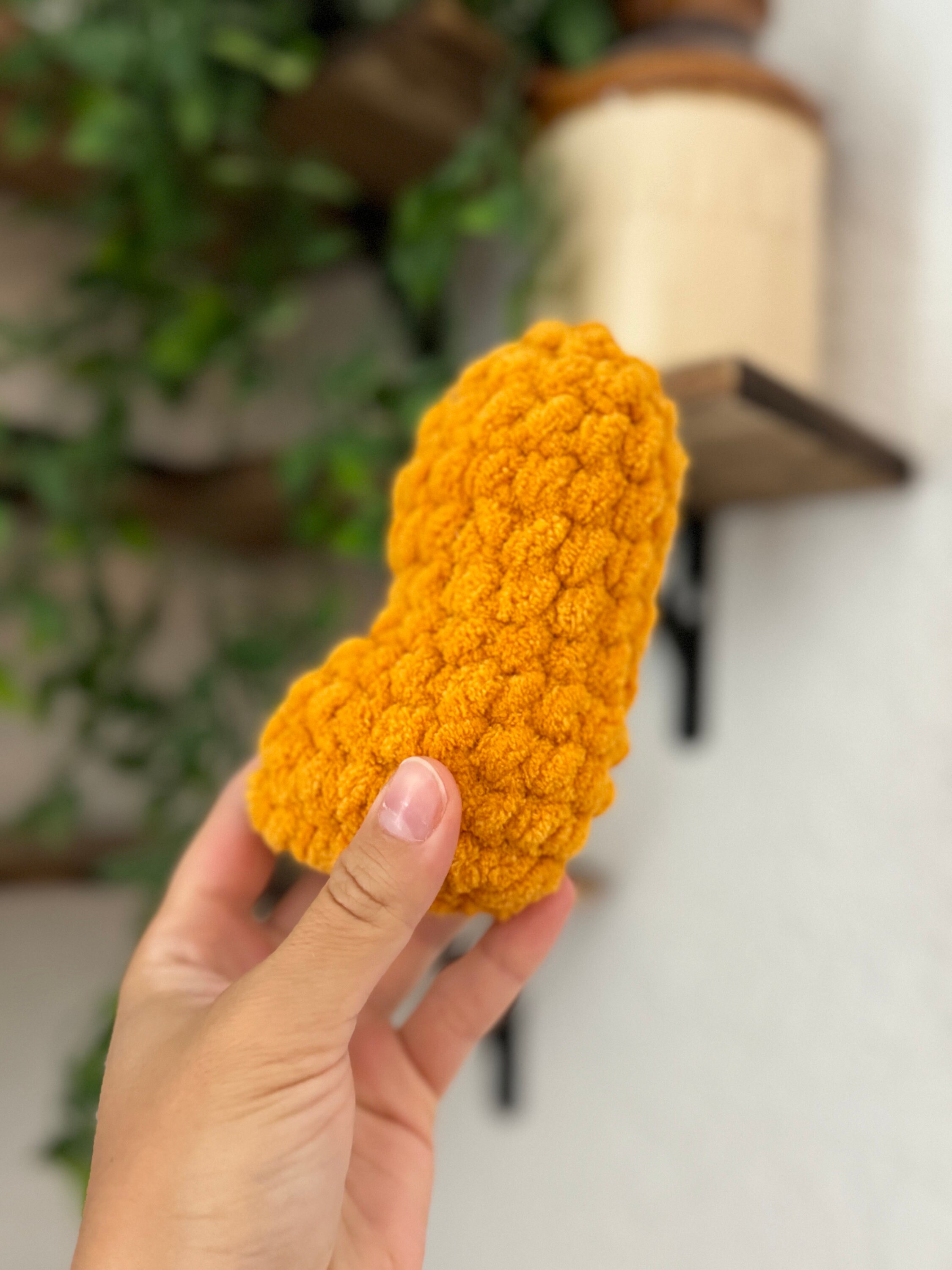 Crochet Chicken Nugget Plushie: Handmade Polyester Snuggle Buddy - Etsy