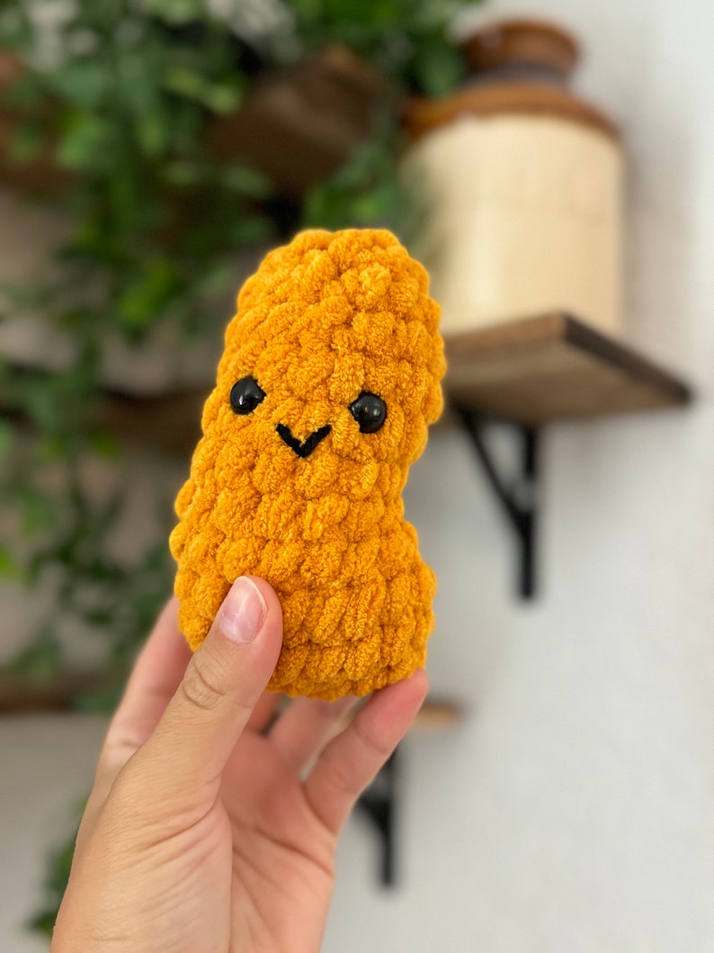 Crochet Chicken Nugget Plushie: Handmade Polyester Snuggle Buddy - Etsy