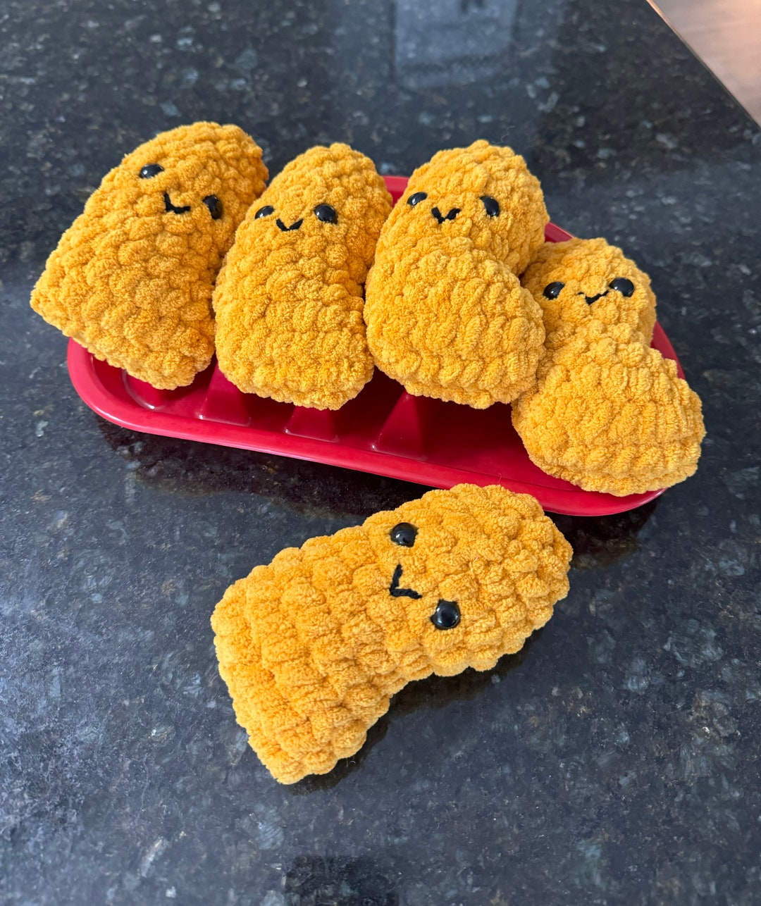 Crochet Chicken Nugget Plushie: Handmade Polyester Snuggle Buddy - Etsy