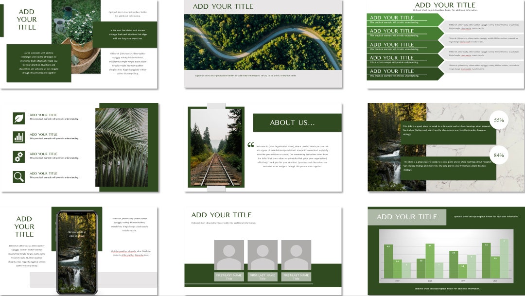 Green Professional Powerpoint Template - Etsy