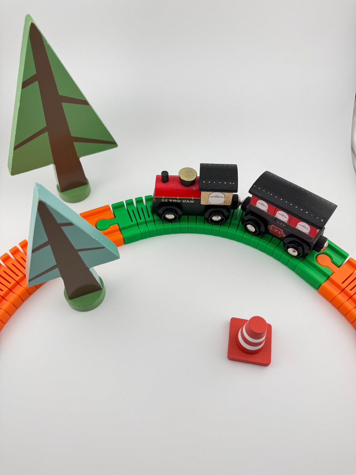 Bendy Toy Train Track Extension of BRIO / HAPE / IKEA, Flexible Solid ...