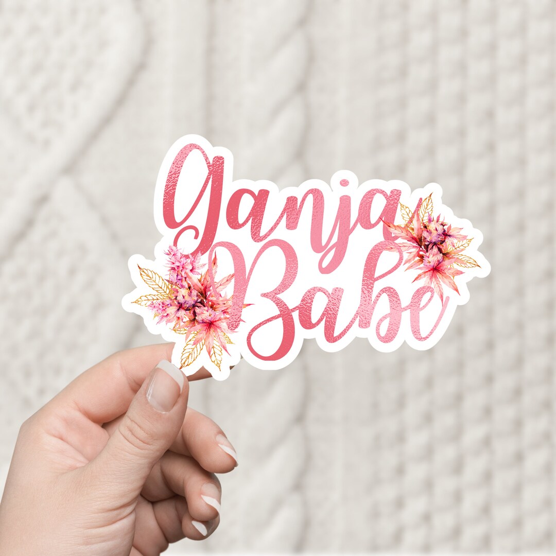 Cannabis Stoner Girl Sticker, Bohemian Ganja Babe Waterproof Decal - Etsy