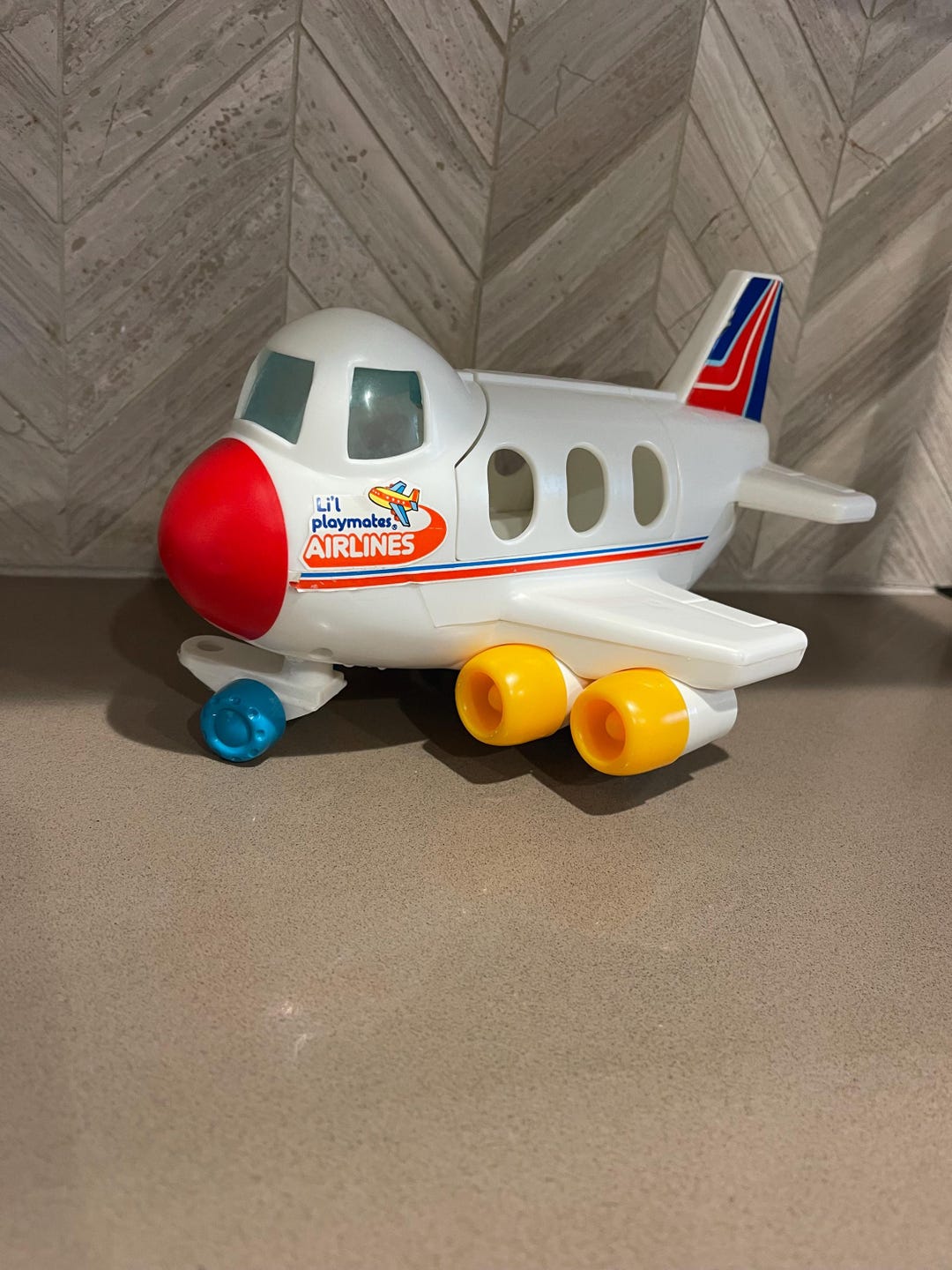 Vntg Lil Playmates Airplane for Little People Toys Plastic (jet Plane ...