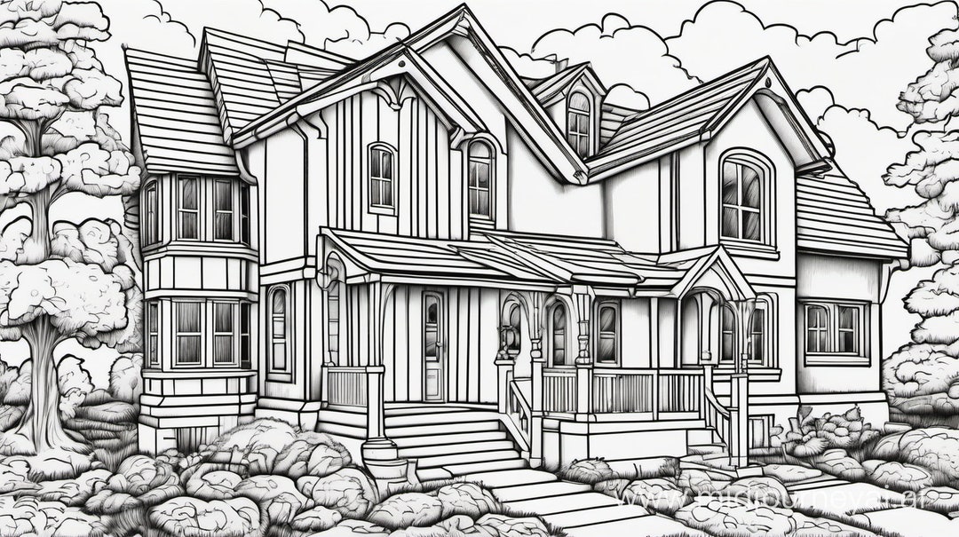 House Coloring Pack - Etsy