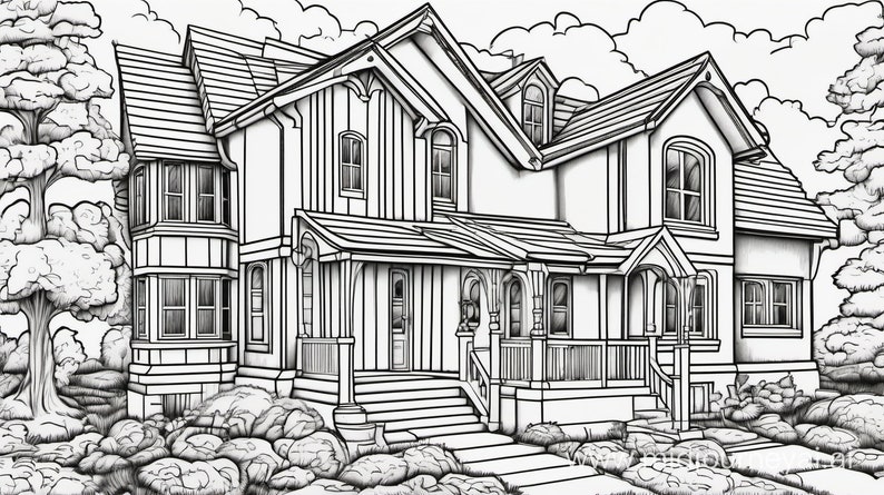 House Coloring Pack - Etsy