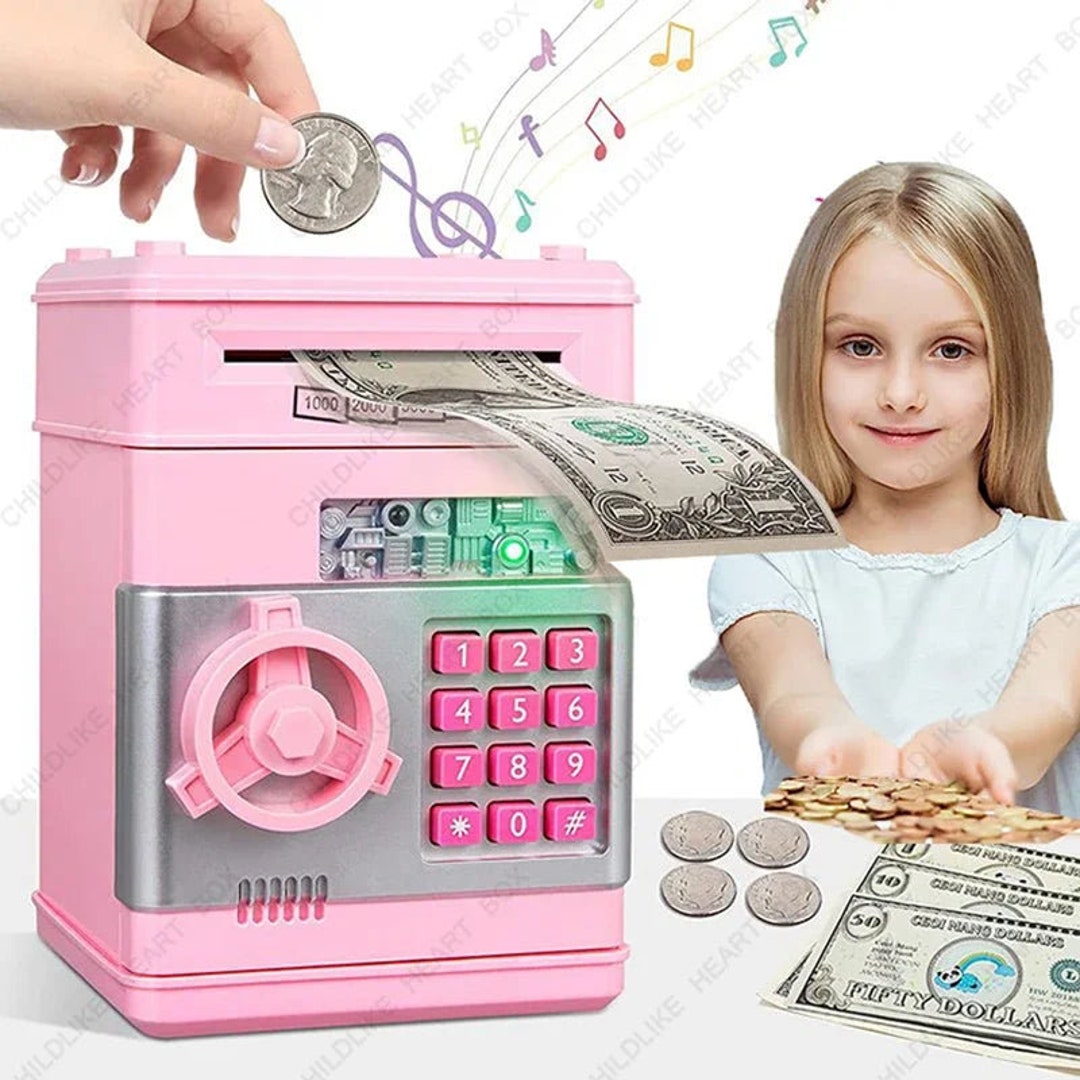 ATM Bank Toys for Kids Mini ATM Automatic Mini Safe Coins Cash - Etsy