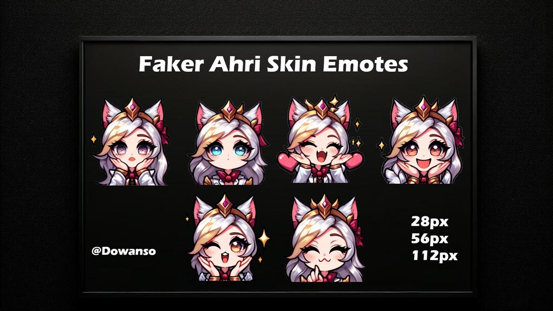 Faker Ahri Skin Lol Twitch Emotes - Twitch/discord Emotes | Discord ...