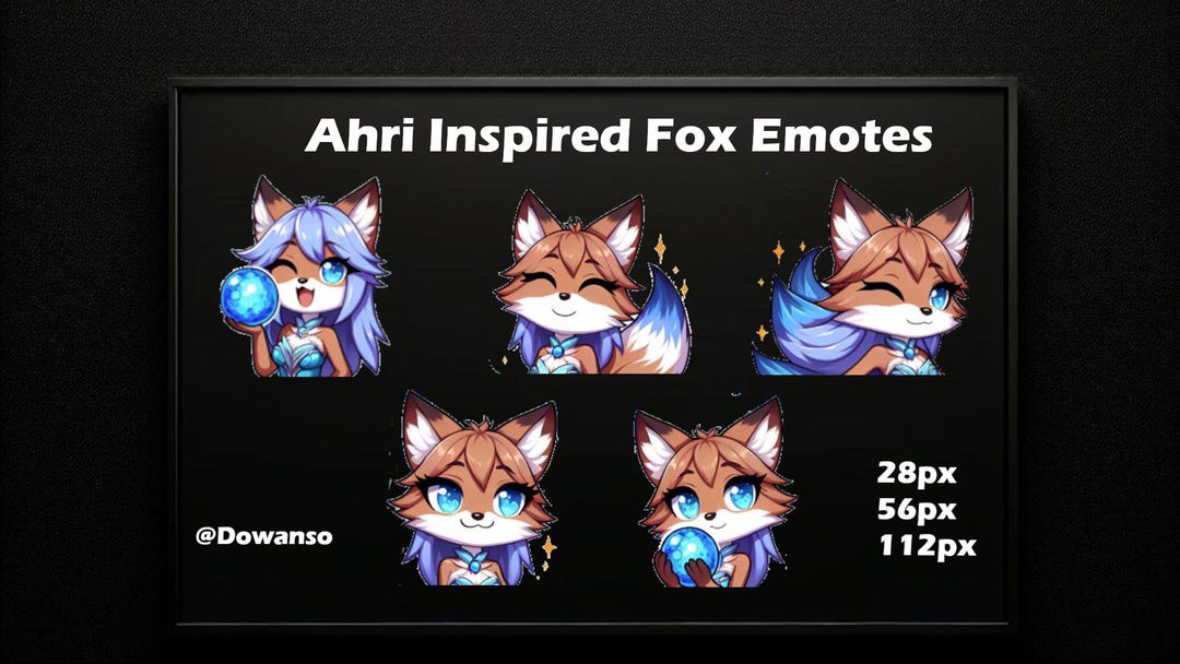 Ahri Inspired Fox Lol Twitch Emotes - Twitch/discord Emotes | Discord ...