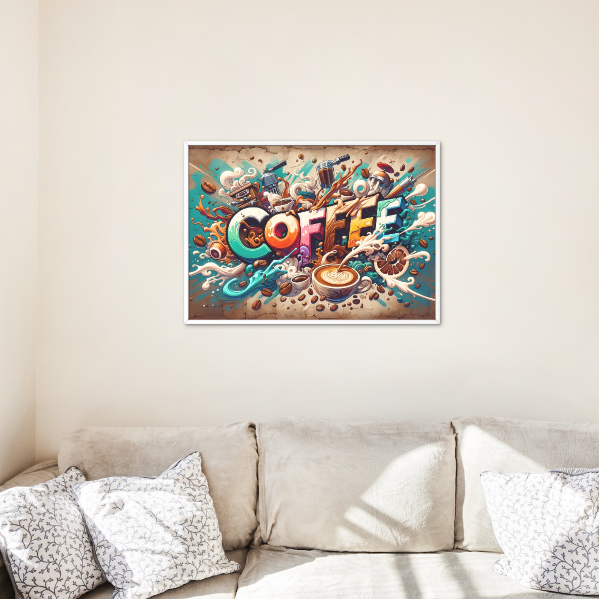 Coffee Graffiti Street Art Digital Artwork Illustrated Art for Coffee ...