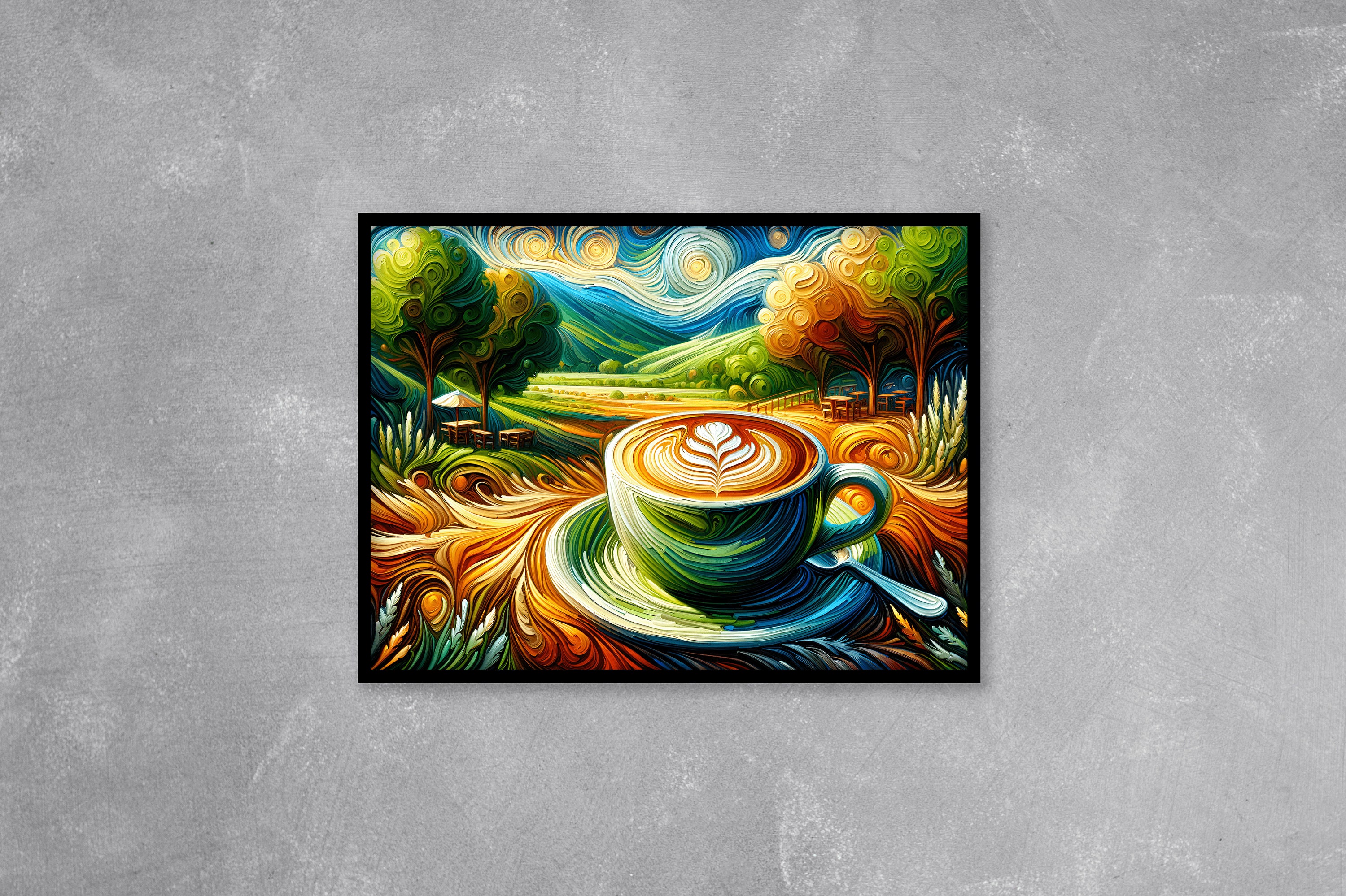 Dreaming of Coffee - Abstract Home Decor Poster, Art for Coffee Bar ...