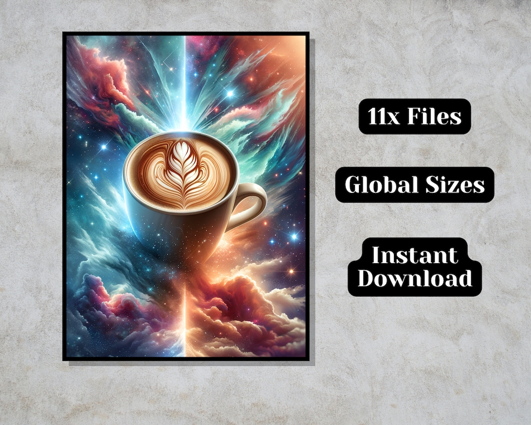 Cosmic Latte Poster - Cool Home Decor Art, Coffee Bar Art, Coffee Shop ...