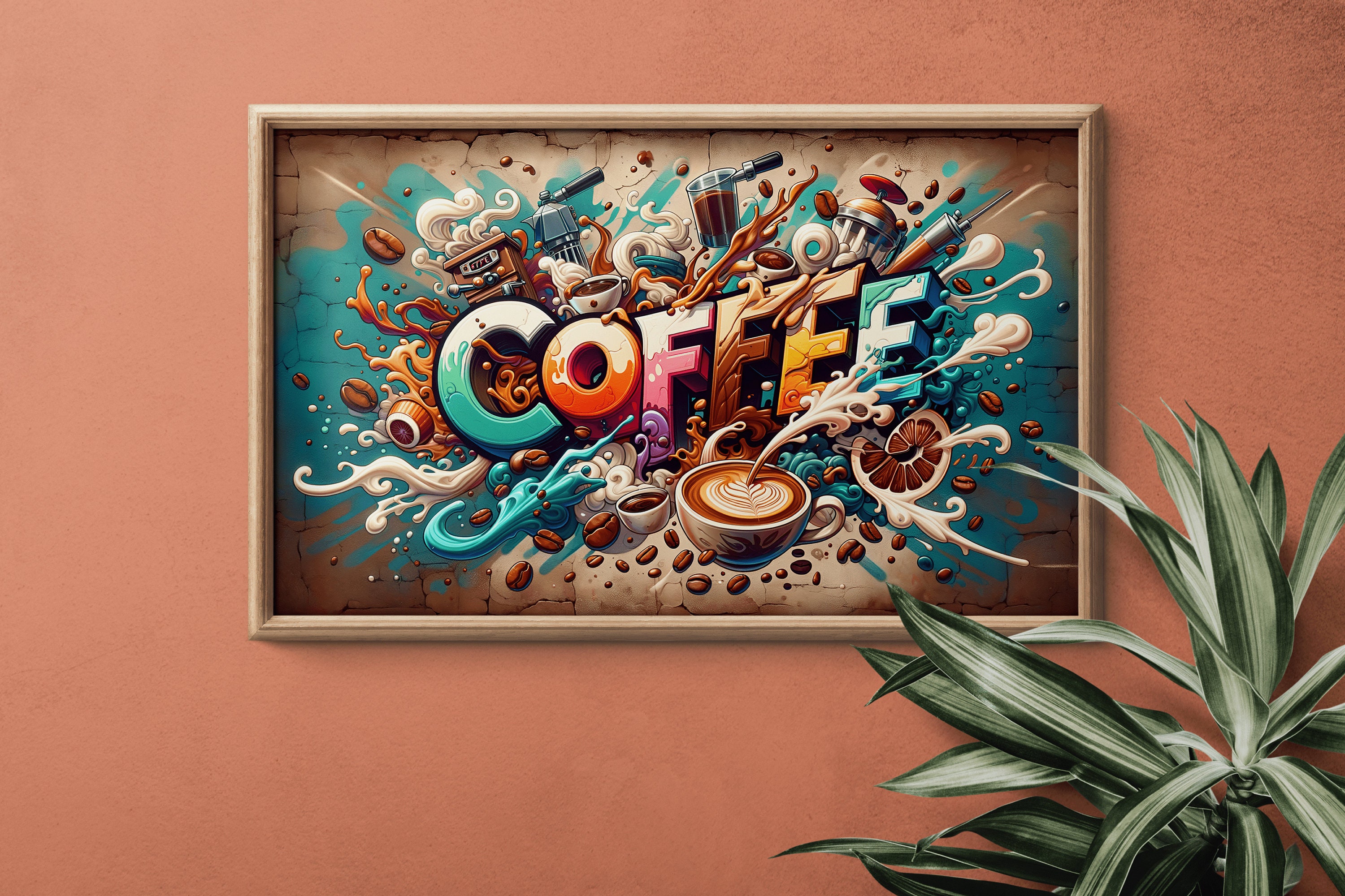Coffee Graffiti Street Art - Digital Artwork | Illustrated Art for ...