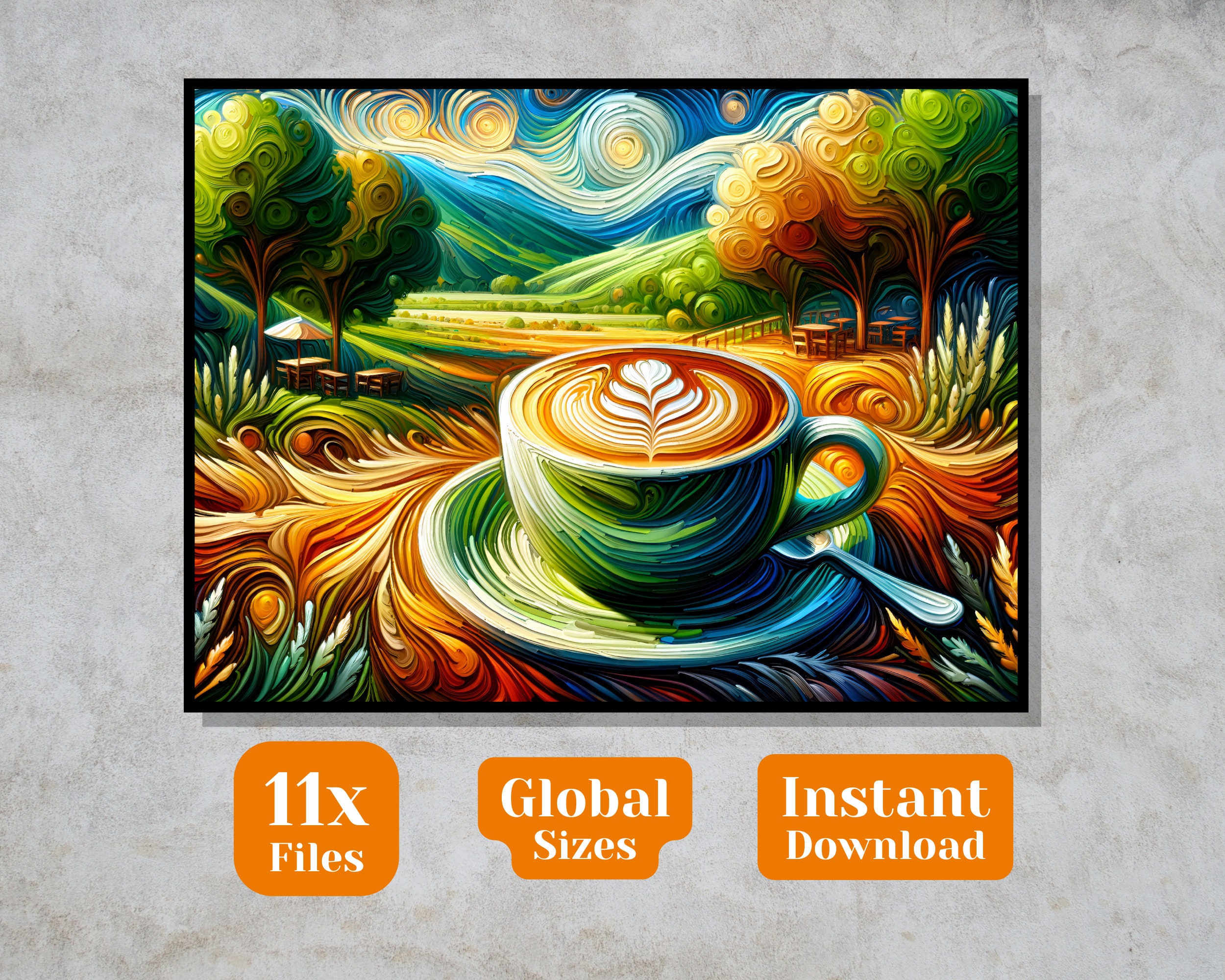 Dreaming of Coffee - Abstract Home Decor Poster, Art for Coffee Bar ...