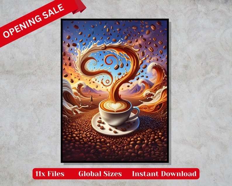 Dreamworld Coffee - Abstract Digital Artwork | Dali Inspired Art for ...