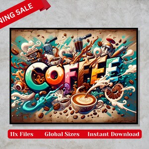 Coffee Graffiti Street Art - Digital Artwork | Illustrated Art for ...
